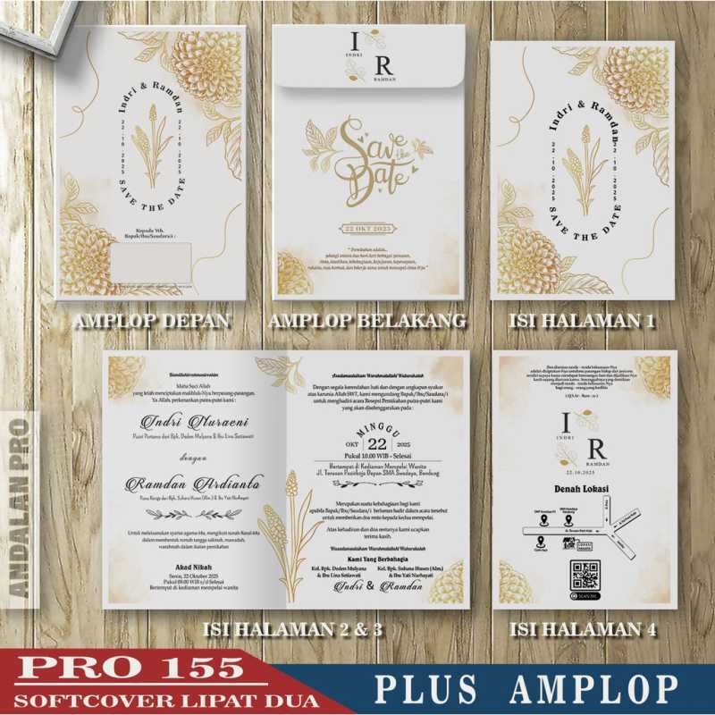 Jual (100 PCS) 50 Desain Undangan Simpel Dengan Amplop A5 Bahan Jasmine ...