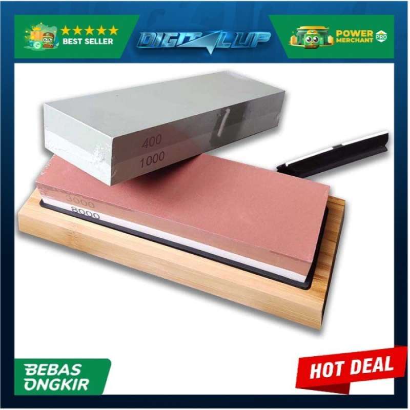 Promo Batu Pengasah Pisau Whetstone 3 Pcs 400/1000 3000/8000 Diskon 23% ...