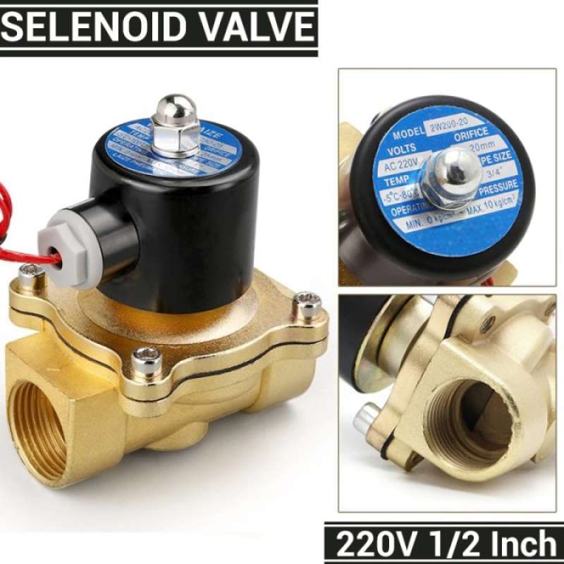 Promo Klep Selenoid Valve 220v ukuran 1/2 inch Selenoid Air Otomatis ...