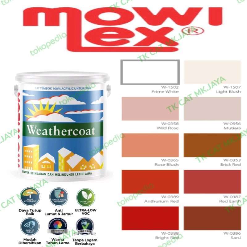 Jual Cat Tembok Mowilex Weathercoat Exterior Luar W1502 Prime White
