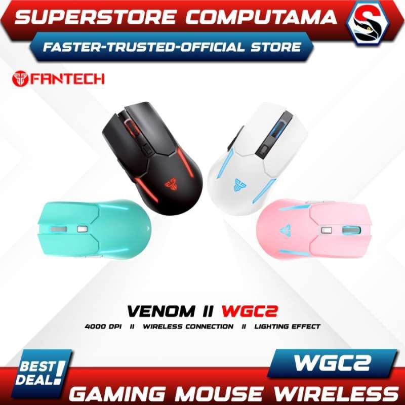 Jual Fantech MINT EDITION VENOM II WGC2 Wireless Mouse Gaming ...