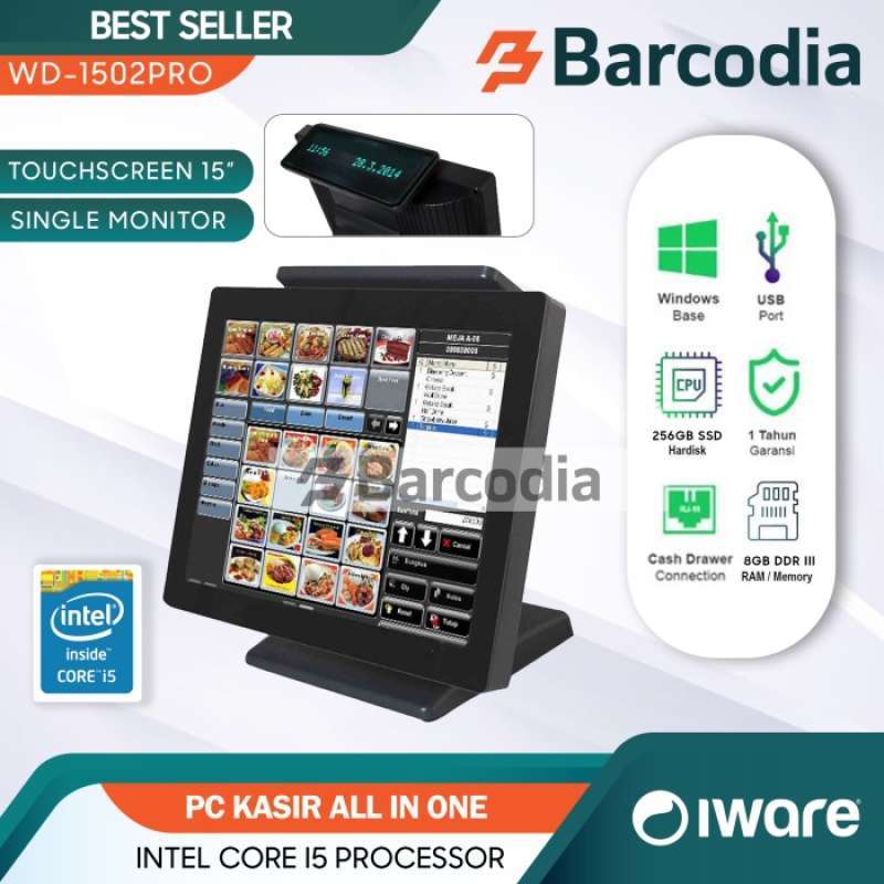 Promo Mesin Kasir Windows All In One POS IWARE WD-1502PRO Touchscreen Diskon 23% di Seller ...