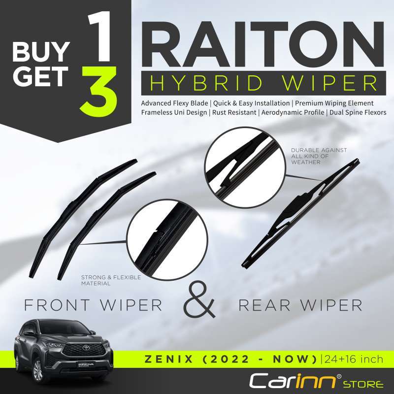 Jual Raiton Wiper Hybrid BUY ONE GET 3 FOR TOYOTA INNOVA ZENIX 2022-ON di Seller Carinn - Kebon ...