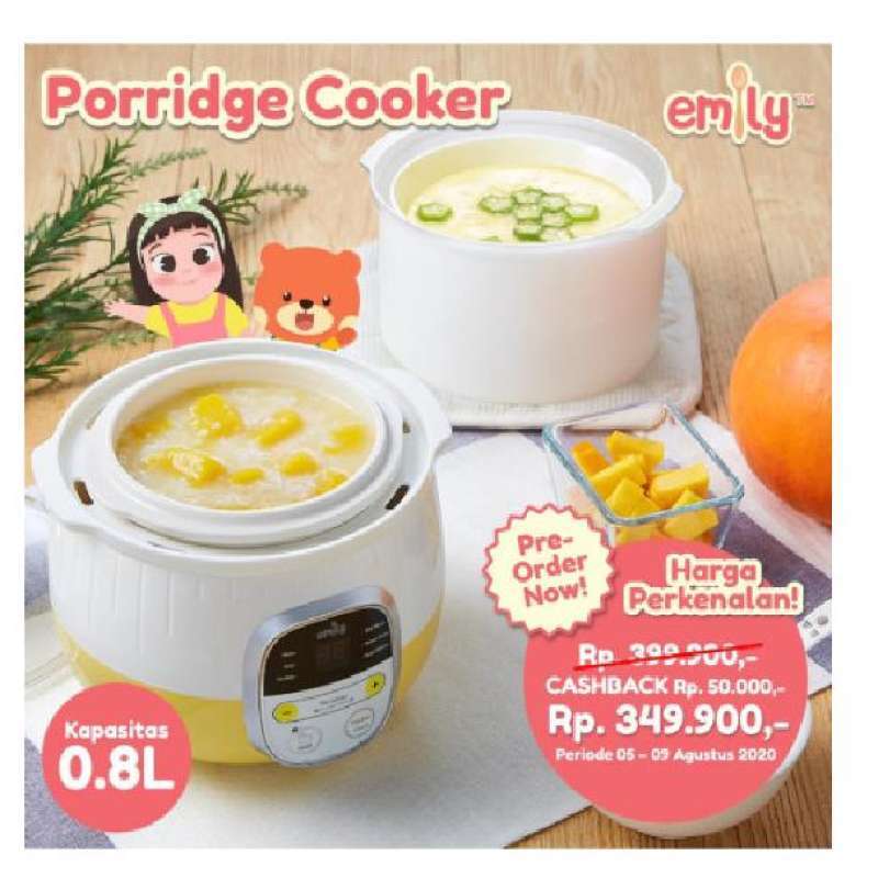 Jual Emily Porridge Cooker Kapasitas 0.8L 0,8 Liter di Seller Hello ...