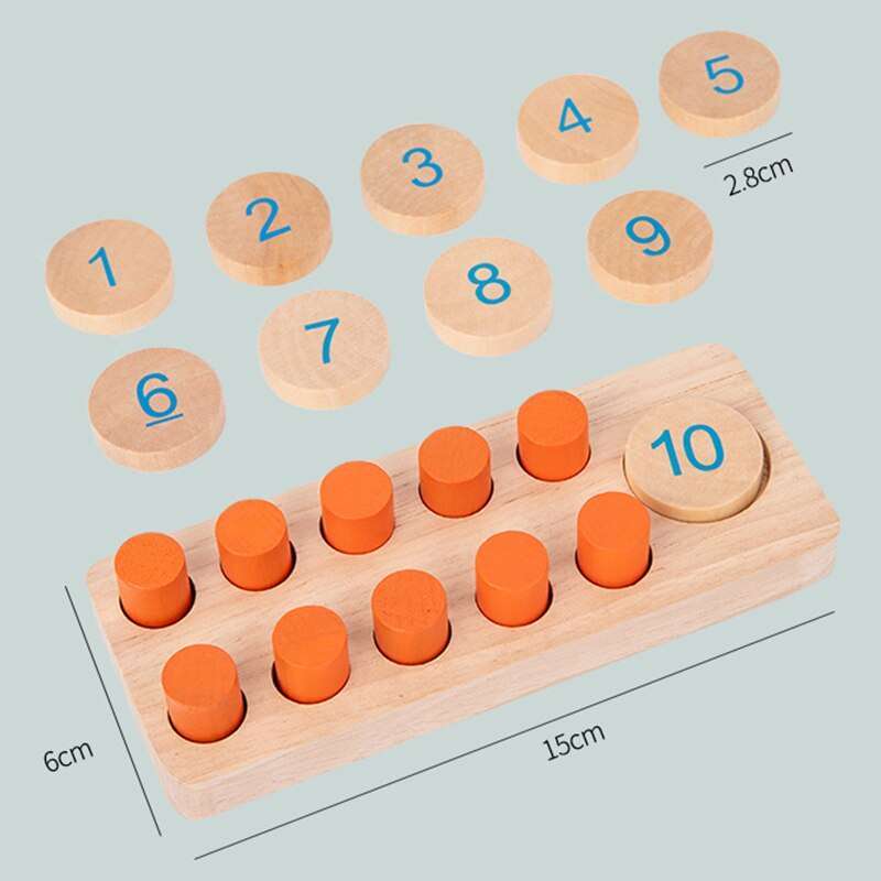 Promo Kids Montessori 1-10 Numbers Counter Wooden Math Toy Learning ...
