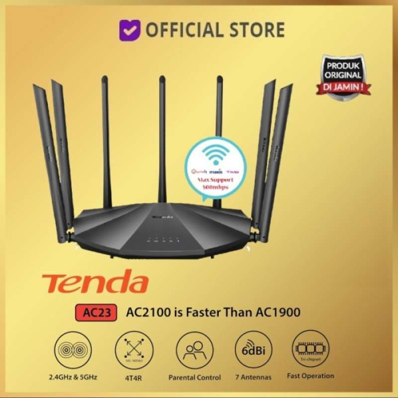 Jual Tenda Ac23 Ac2100 Dual Band Gigabit Wifi Router Mu-mimo Ac 23 Ac ...
