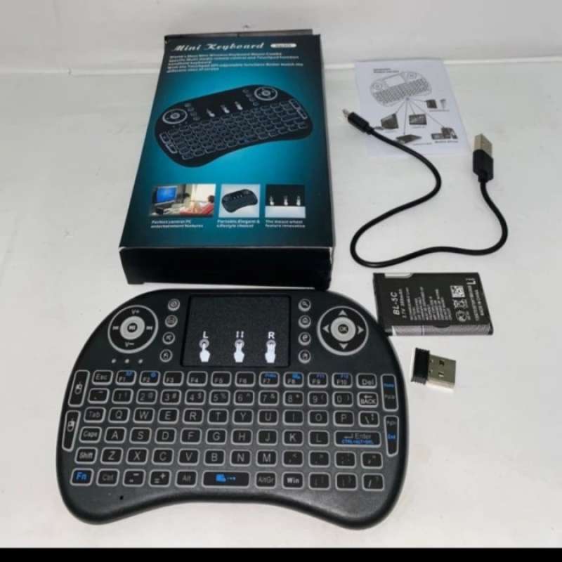 Promo Mini Wireless Keyboard Backlit Touchpad Mouse Lithium ...