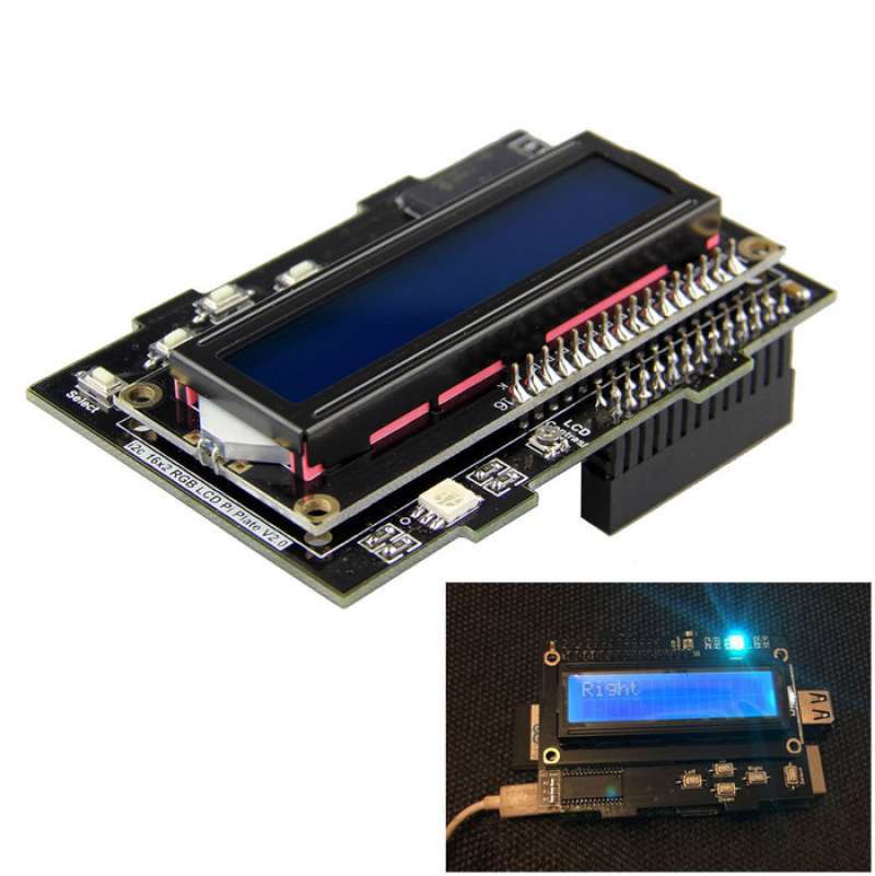 Promo Negative 16X2 Lcd 1602 + Keypad Kit Rgb Backlit For Raspberry Pi ...