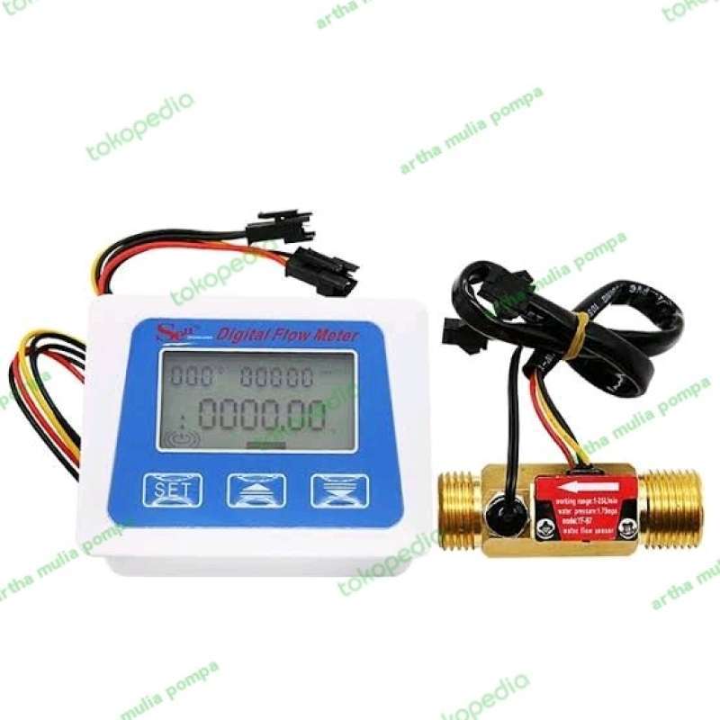Promo Digital Flow Meter Type Lcd-m Control Display Water Sensor 3/4in ...