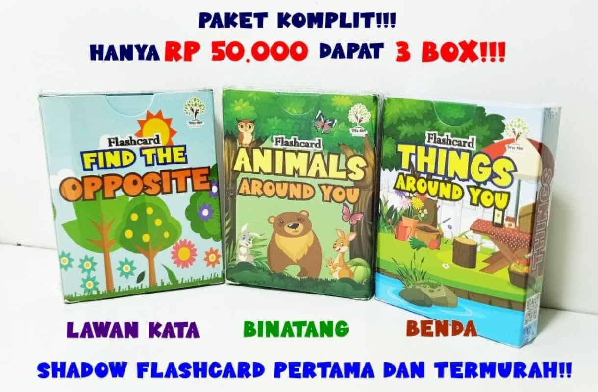 Jual Paket Murah Dapat 3 Box Shadow Flashcard/ Kartu Edukasi Flashcard ...