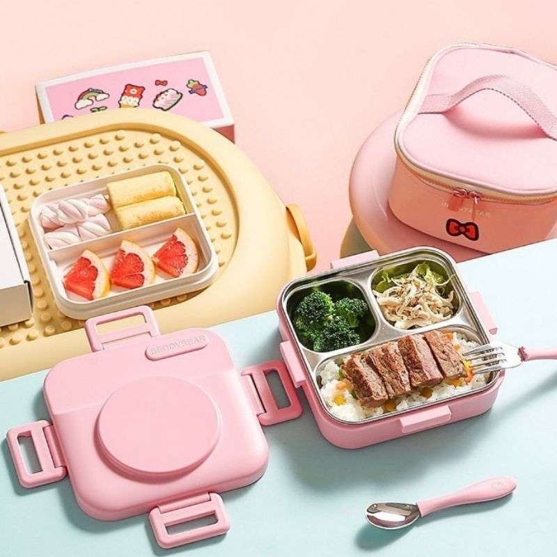 Jual Beddybear Lunch Box With Spoon + Fork And Thermal Bag / Kotak ...