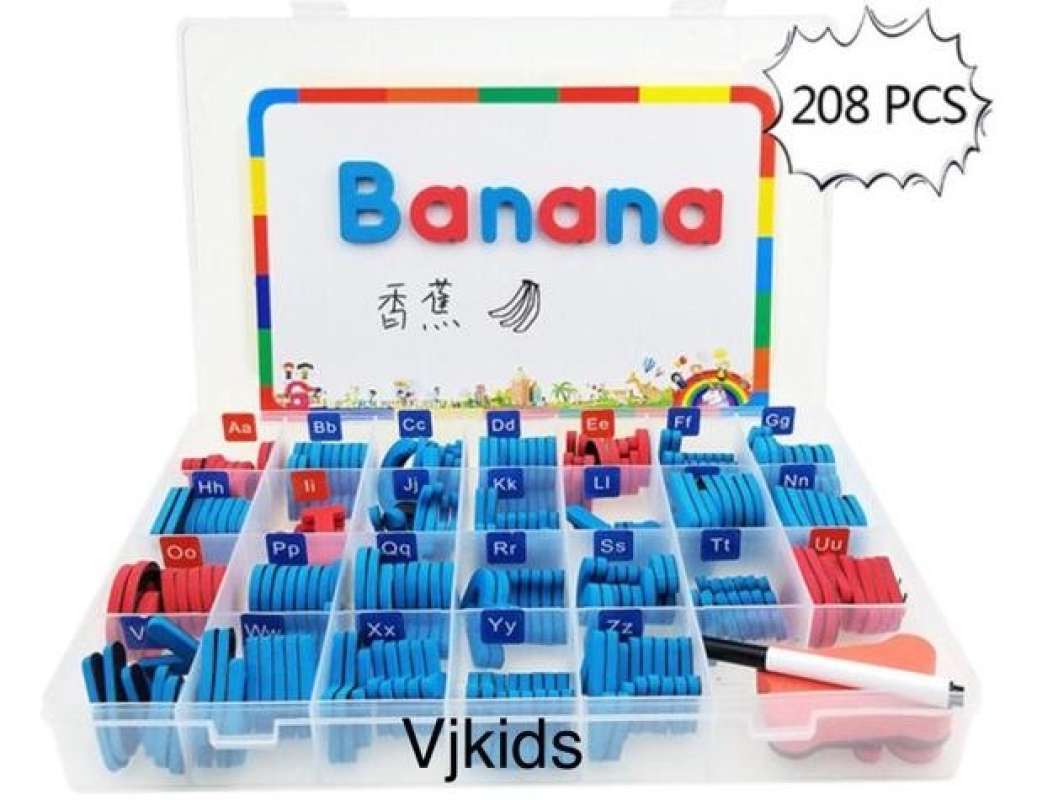 Jual Magnetic Moveable Alphabet 208pcs Letters, Papan Tulis Magnet Di ...