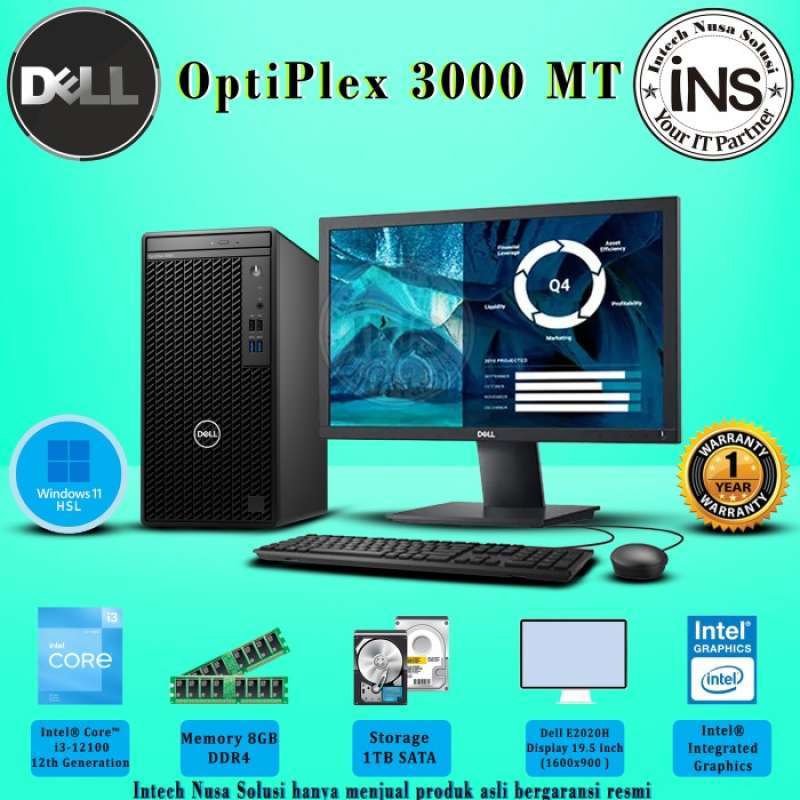 Promo PC DELL OptiPlex 3000 MT i3-12100 8GB 1TB SATA/256GB SSD/512GB SSD+LED Diskon 23% di ...