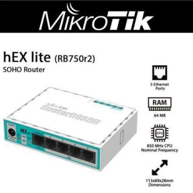 Jual Mikrotik RB750R2 hEX Lite Series Routerboard Indoor 5 Port ...