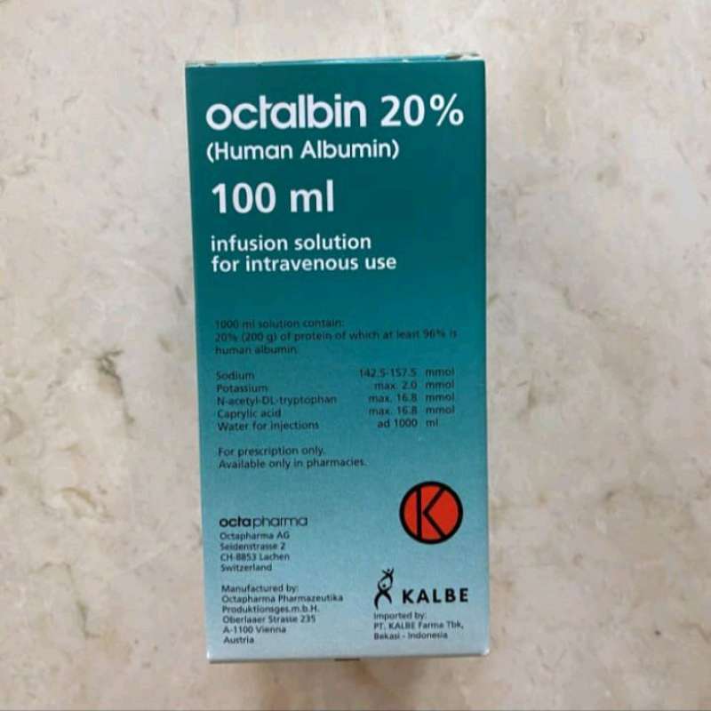 Jual Octalbin20 20℅ Albumin Human 100ml Per Box Original Di Seller ...