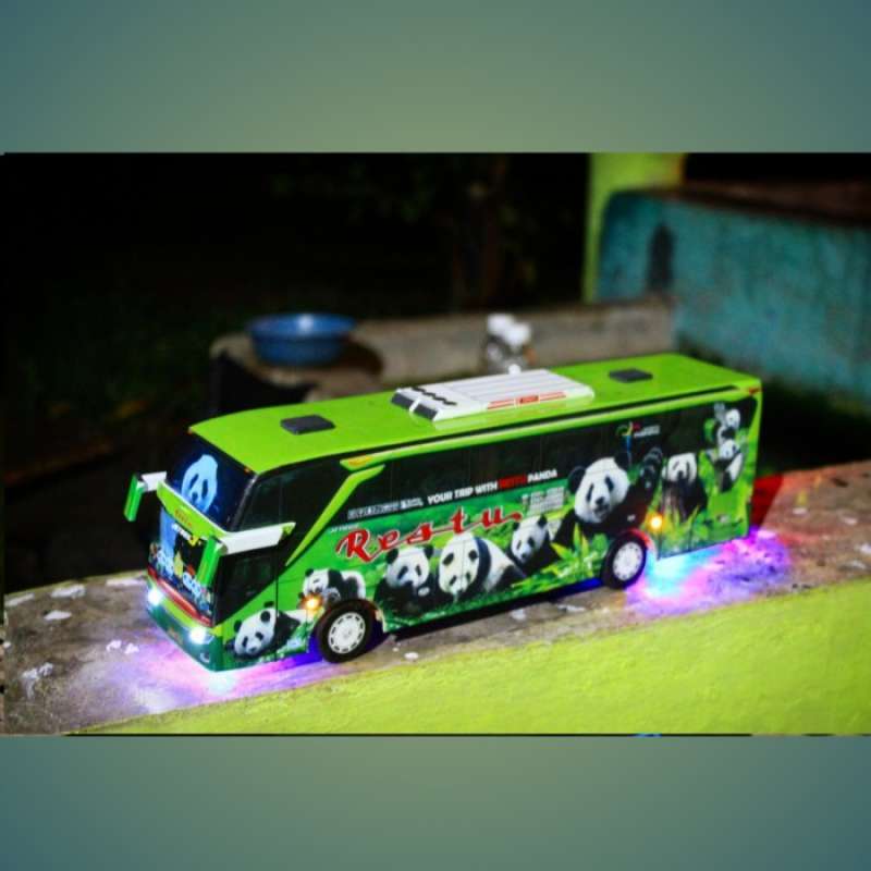 Jual Miniatur Bus Miniatur Bis Restu Panda full lampu led di Seller ...