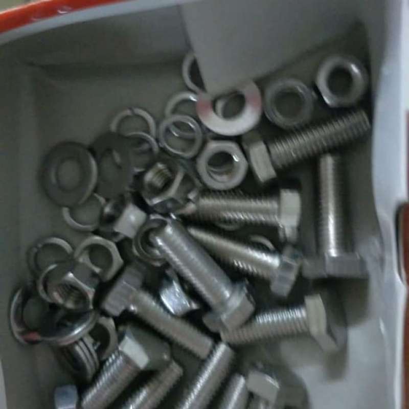 Promo Mur Baut 8x25 Galvanis Putih Per 100 Pcs Diskon 23% Di Seller ...