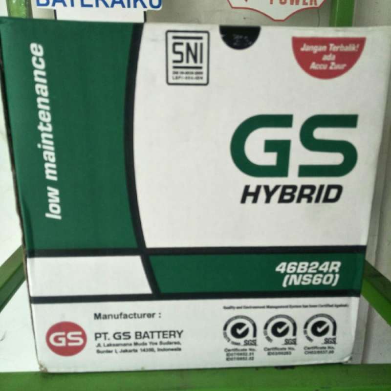 Jual aki/accu ns60 (45ah) GS ASTRA HYBRID, untuk upgrade terios,rush,avanza di Seller Akbar ...
