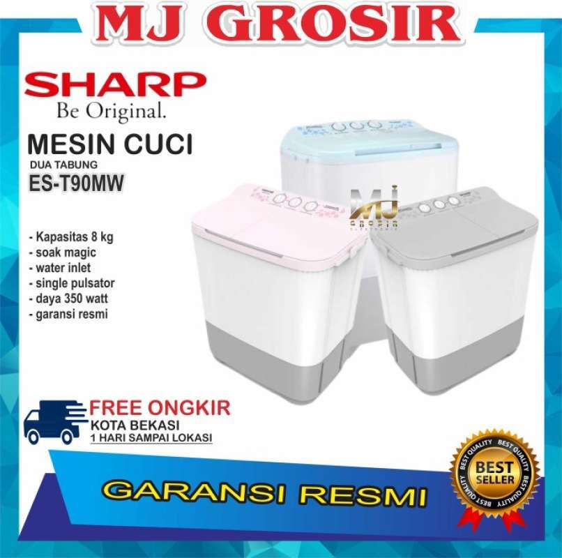 Promo Mesin Cuci Sharp Est 90 Mw 9kg 2 Tabung 90mw 9 Kg Pure Magic Low ...