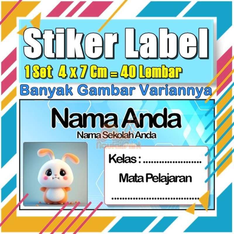 Jual Stiker Label Nama Buku Pelajaran Anak Sticker Karakter Hewan Lucu ...
