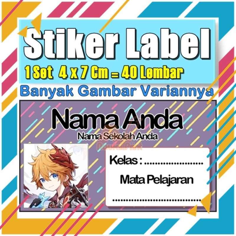 Jual Stiker Label Nama Buku Pelajaran Anak Sticker Karakter Hewan Lucu ...