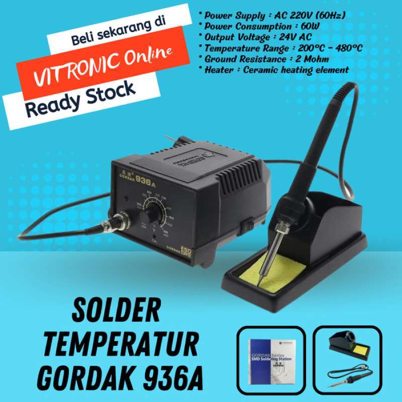 Promo SOLDER TEMPERATUR GORDAK 936A SOLDERING STATION TEMPERATURE 936 ANALOG - Tanpa Bubble ...
