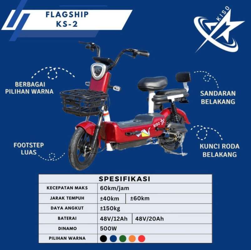 Jual Sepeda Listrik Kiso Flagship Ks-2 Moped Electric Bike - Orange Di Seller Gudang Sepeda ...