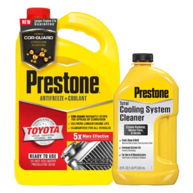 Jual Prestone 50/50 Cor-guard Asian Pink + Cleaner Air Radiator Mobil ...