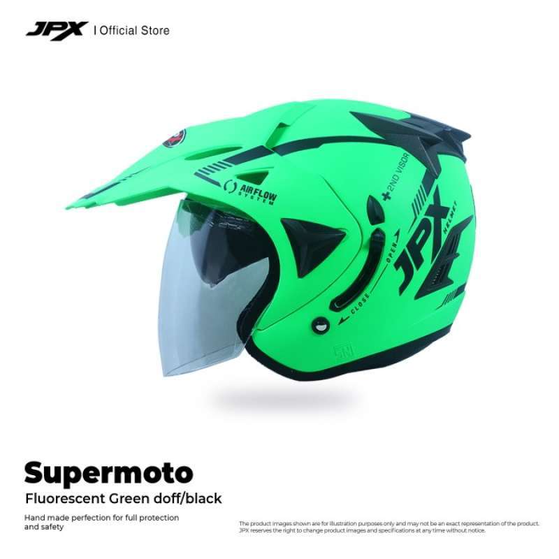 Promo Helm Jpx Supermoto Solid - F.green Doff Xl Diskon 30% Di Seller ...