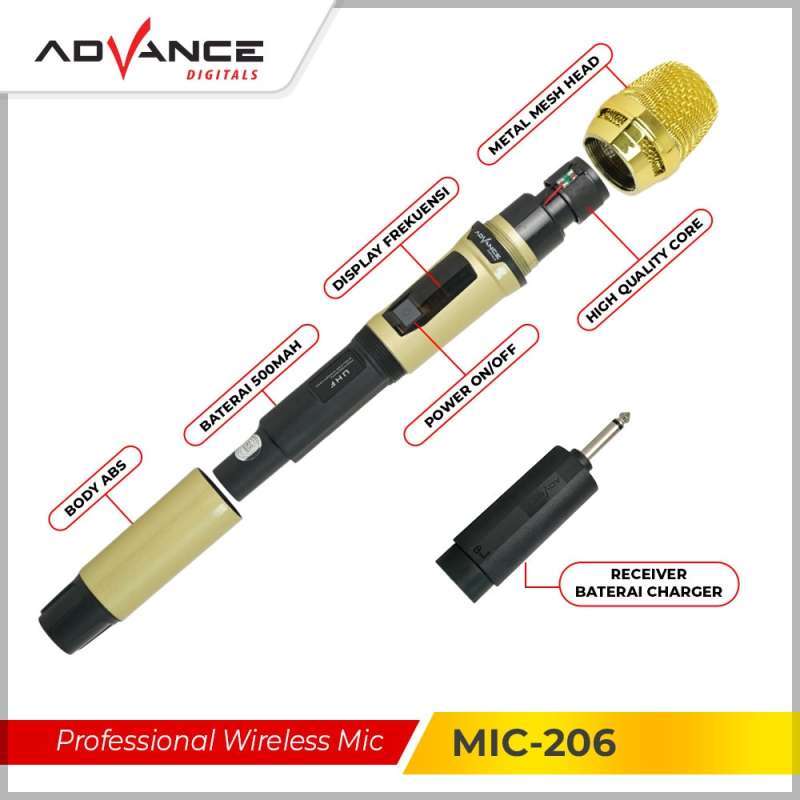 Promo Advance Mic206 Double Digital Mic Wireless Microphone Metalic ...