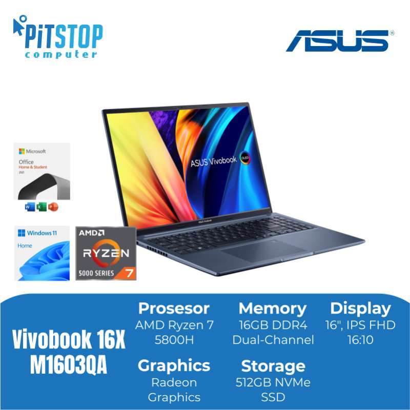 Jual Asus Vivobook 16X M1603QA-VIPS753 Series (Ryzen 7-5800H/ 16GB ...