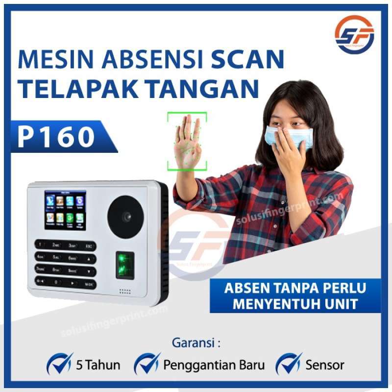 Jual Mesin Absen dan Akses Kontrol ZKTeco P160 Mesin Absen Telapak Tangan di Seller PRASALE ...