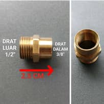 Jual Sock Nipple Kuningan Drat Luar 1 2 Drat Dalam 3 8 Inch Sambungan Jual Sock Nipple Kuningan Drat Luar 1 2 Drat Dalam 3 8 Inch Sambungan