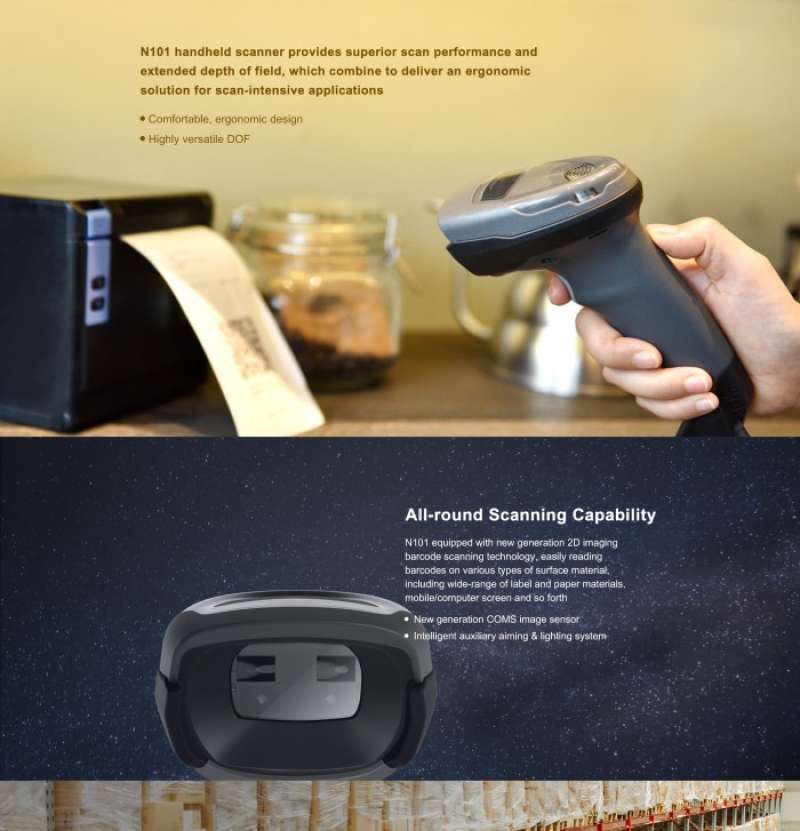 Promo 2d Barcode Scanner Gun Hprt N101 Usb Pesaing Honeywell 1470g ...
