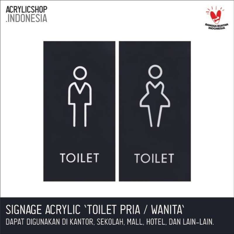 Promo Sign Akrilik Toilet Male Female Custom Acrylic Sign Diskon 23% Di ...