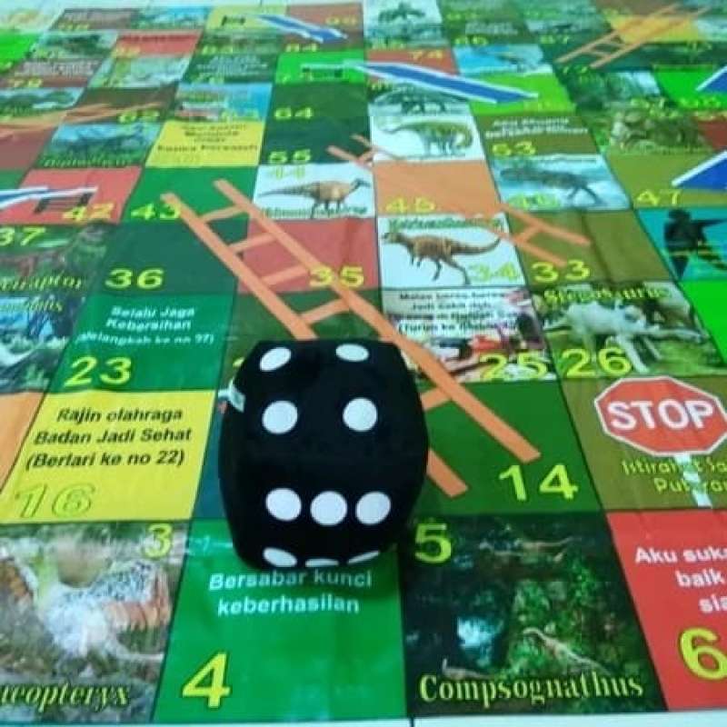 Promo Ular tangga Raksasa Dinosaurus Satu Set (Alas dan Dadu) Diskon 33 ...