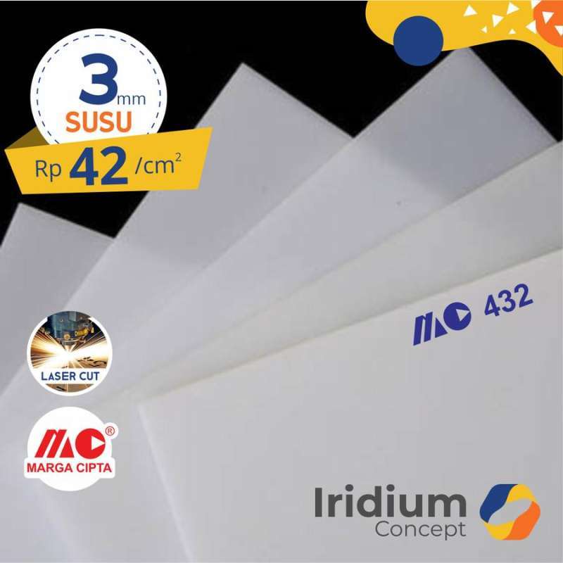 Jual Akrilik Lembaran Putih Susu 3mm / Acrylic Sheet Milk 3 mm Custom Laser di Seller Iridium ...