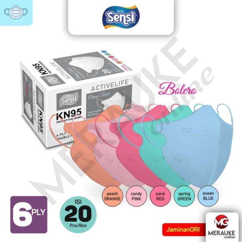 Jual Masker SENSI KN95 Earloop 6 Ply Double Filter Box isi 20pcs ...