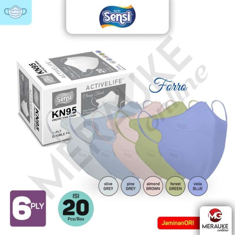 Jual Masker SENSI KN95 Earloop 6 Ply Double Filter Box isi 20pcs ...
