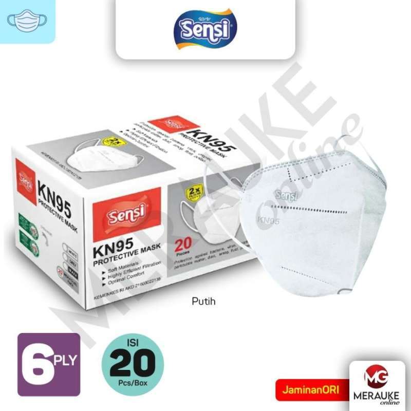 Jual Masker SENSI KN95 Earloop 6 Ply Double Filter Box isi 20pcs ...
