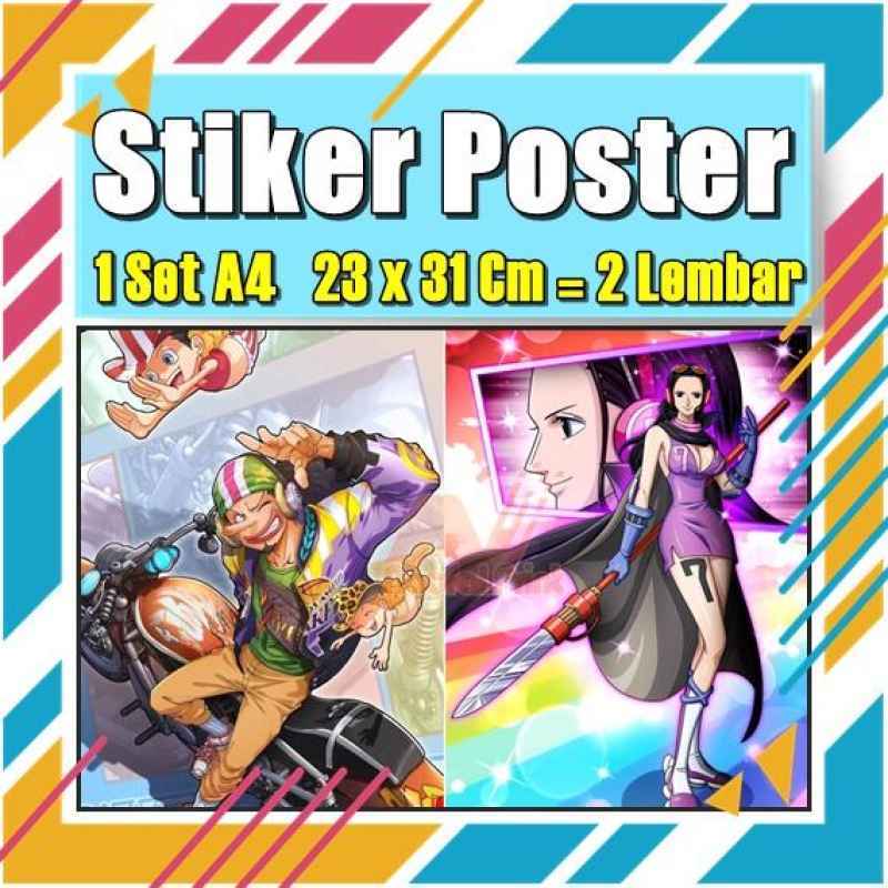 Jual Stiker Label One Piece 3 Luppy Zoro Brock Sanji Coper Nami Robin