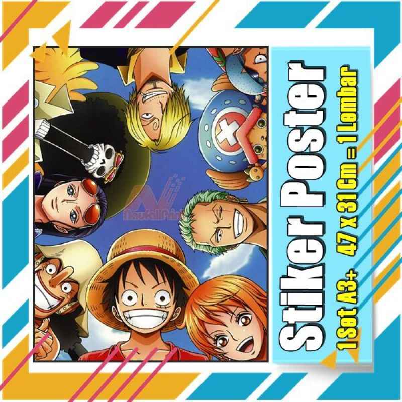 Jual Stiker Label One Piece 3 Luppy Zoro Brock Sanji Coper Nami Robin