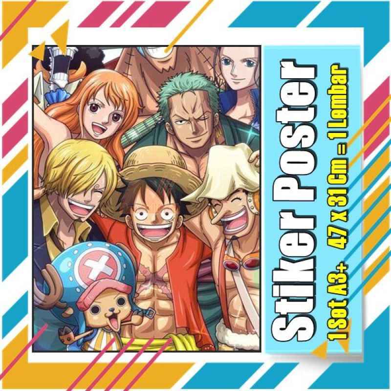 Jual Stiker Label One Piece 3 Luppy Zoro Brock Sanji Coper Nami Robin