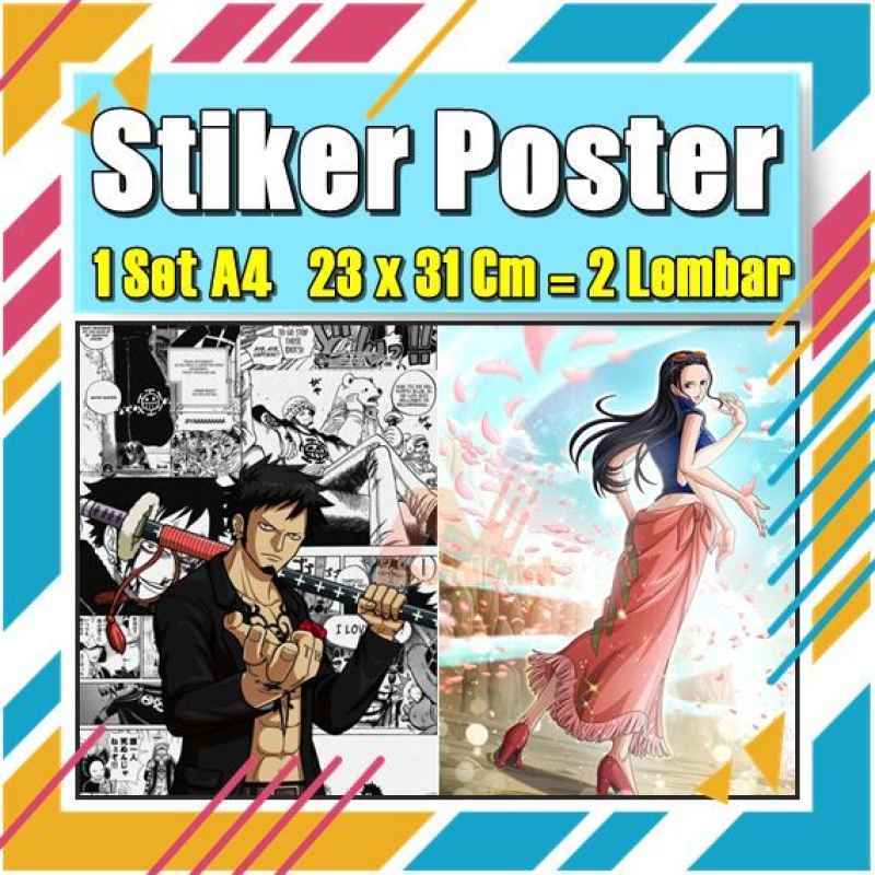 Jual Stiker Label One Piece 3 Luppy Zoro Brock Sanji Coper Nami Robin