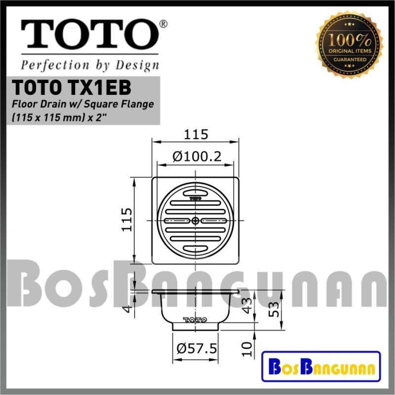 Jual Floor Drain Toto Tx1eb / Saringan Got Kamar Mandi Toto Tx 1 Eb Di ...