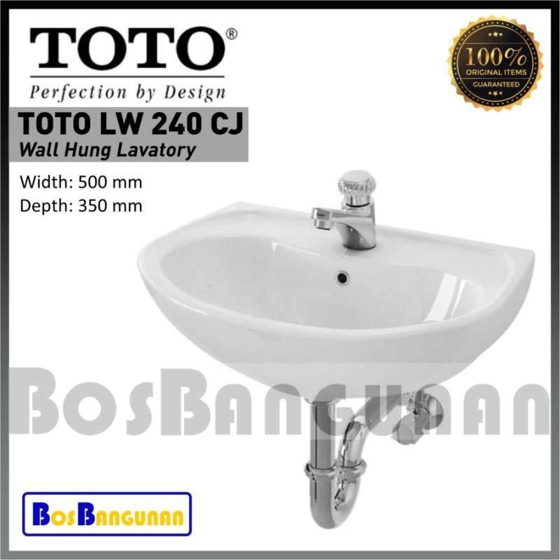 Jual Wastafel Gantung TOTO LW 240 CJ / Wall Hung Lavatory TOTO LW240CJ ...
