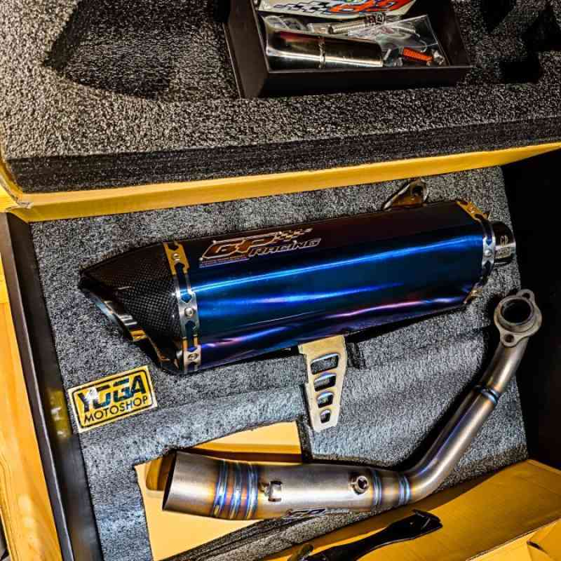 Promo GP Racing Exhaust Carbon Endcup Blue Purple Yamaha Xmax 300cc Up ...