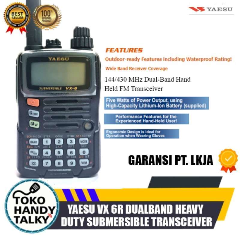 Promo YAESU VX-6R DUALBAND HT DUALBAND YAESU VX 6R VX 6 GARANSI ORIGINAL Diskon 23% di Seller ...