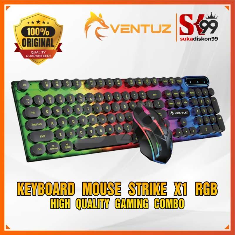 Promo Keyboard Gaming dan Mouse Gaming RGB RAINBOW USB CABLE | VENTUZ ...