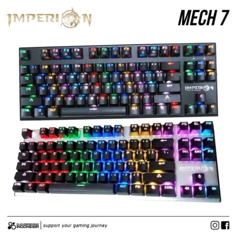 Promo Imperion Gaming Keyboard Mech 7 Mechanical TKL RGB - Silver and ...